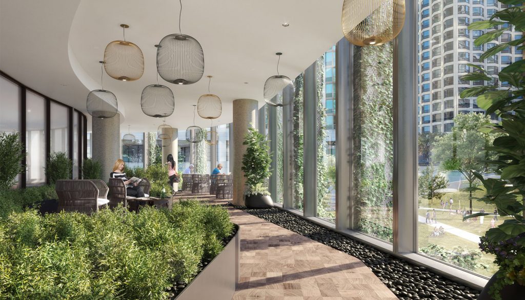 Final Cladding and Landscaping Underway for Lakeshore East's Cirrus & Cascade - Chicago YIMBY