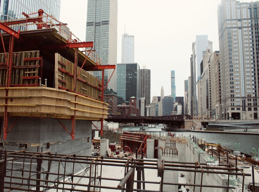 Wolf Point South's Core Rises Above Grade in River North - Chicago YIMBY