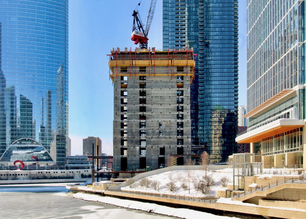 Structural Steel Begins Ascent at River North's Salesforce Tower ...