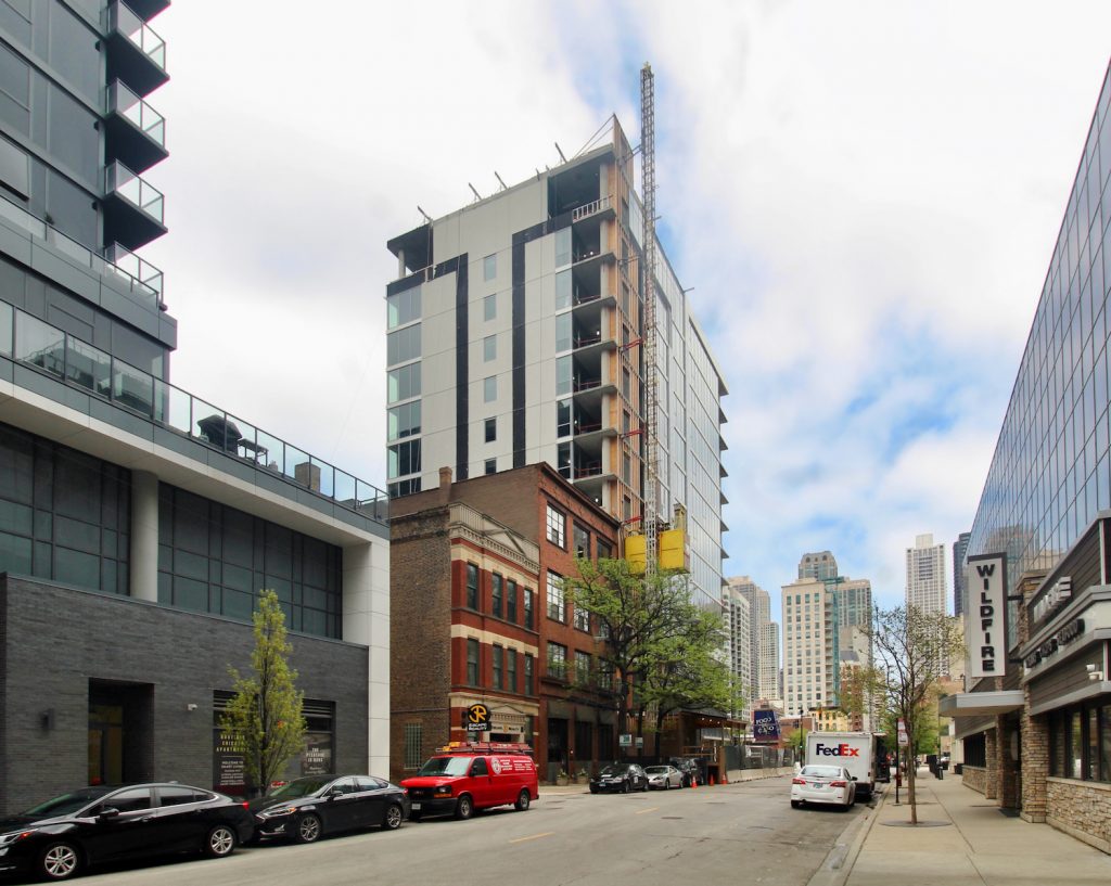 Podium Cladding Underway for The Bentham in River North - Chicago YIMBY