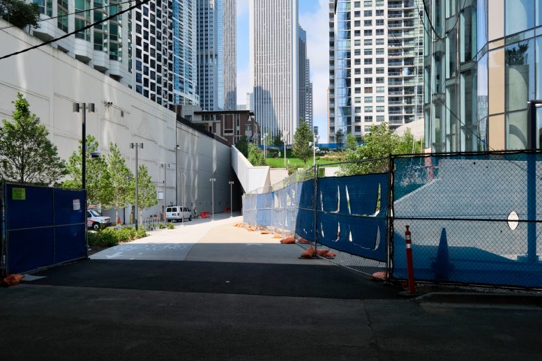 Landscaping at Cascade Park Wraps in Lakeshore East - Chicago YIMBY