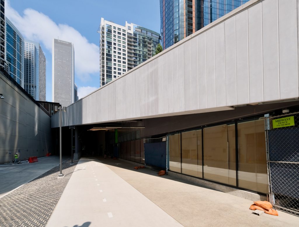 Landscaping at Cascade Park Wraps in Lakeshore East - Chicago YIMBY