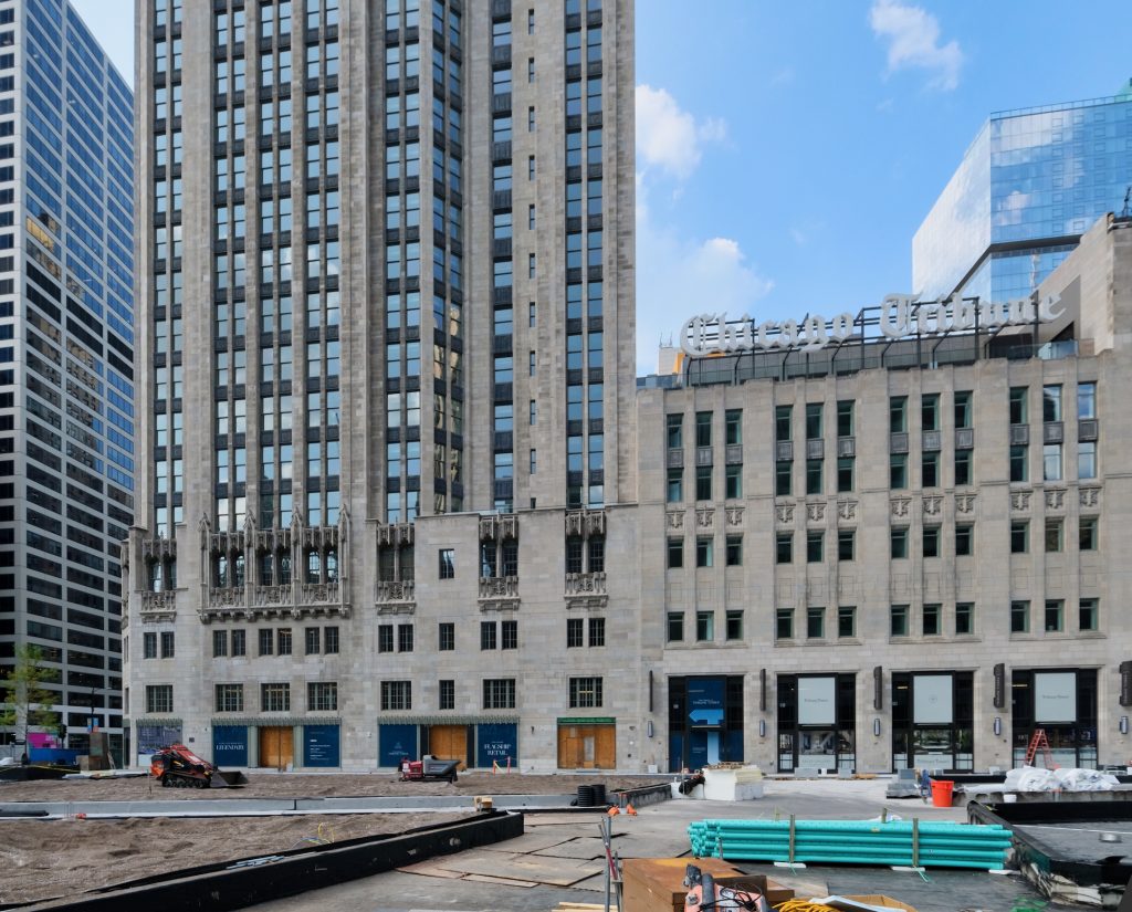 Tribune Tower Conversion Approaching Finish Line along Magnificent Mile ...