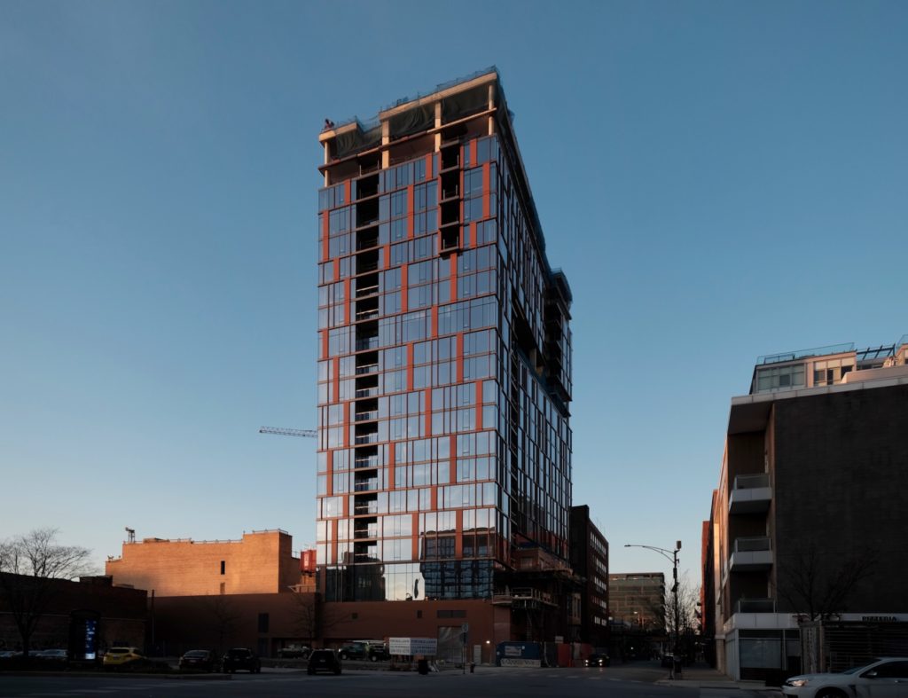 Facade at One Six Six Apartments Nears Completion in Fulton Market ...
