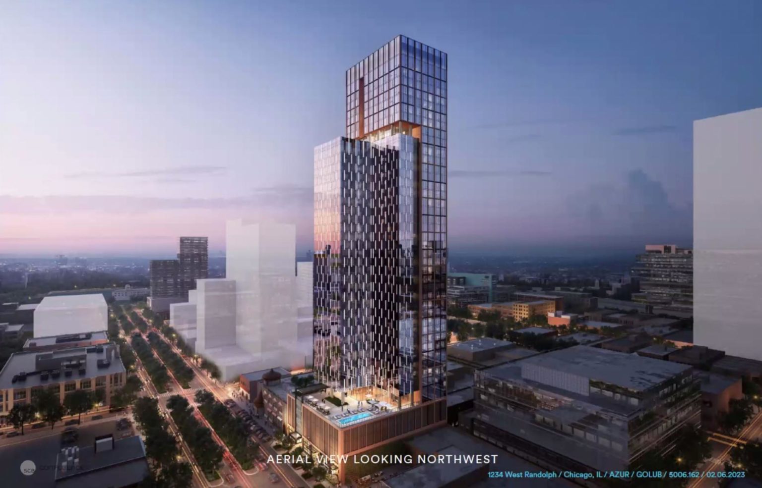 Updated Design Revealed for 1234 W Randolph Street in Fulton Market - Chicago YIMBY