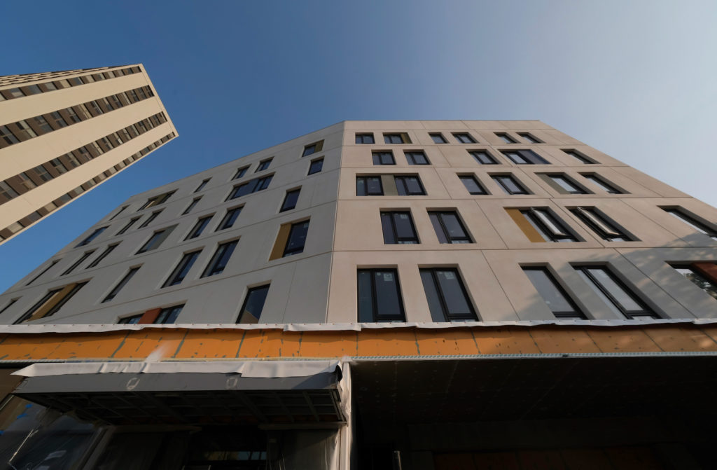 Ground-Level Facade Installed at Stephens Commons in Uptown - Chicago YIMBY