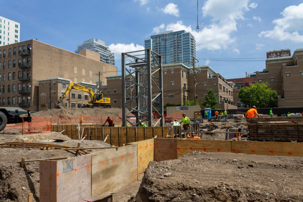 1723 South Michigan sets a tower crane base in its South Loop ...