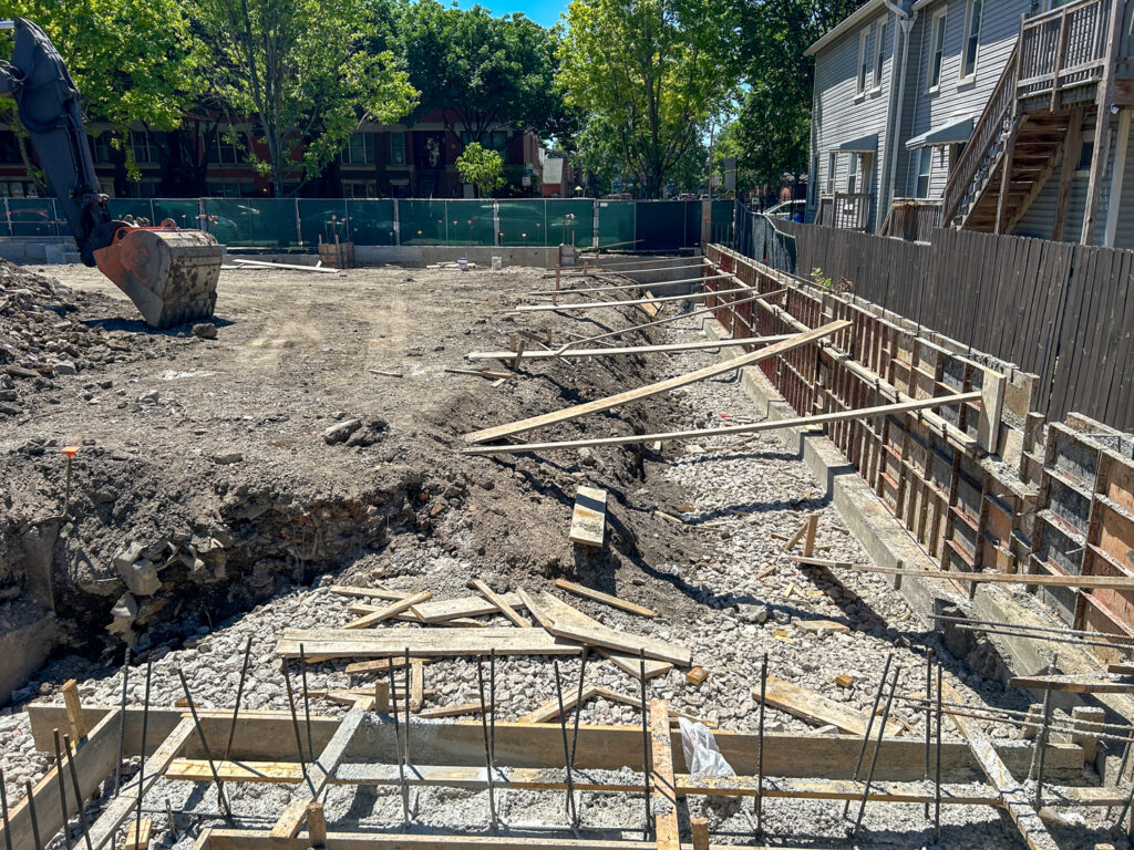 Foundation work underway at 1440 W Fillmore Street in Little Italy ...