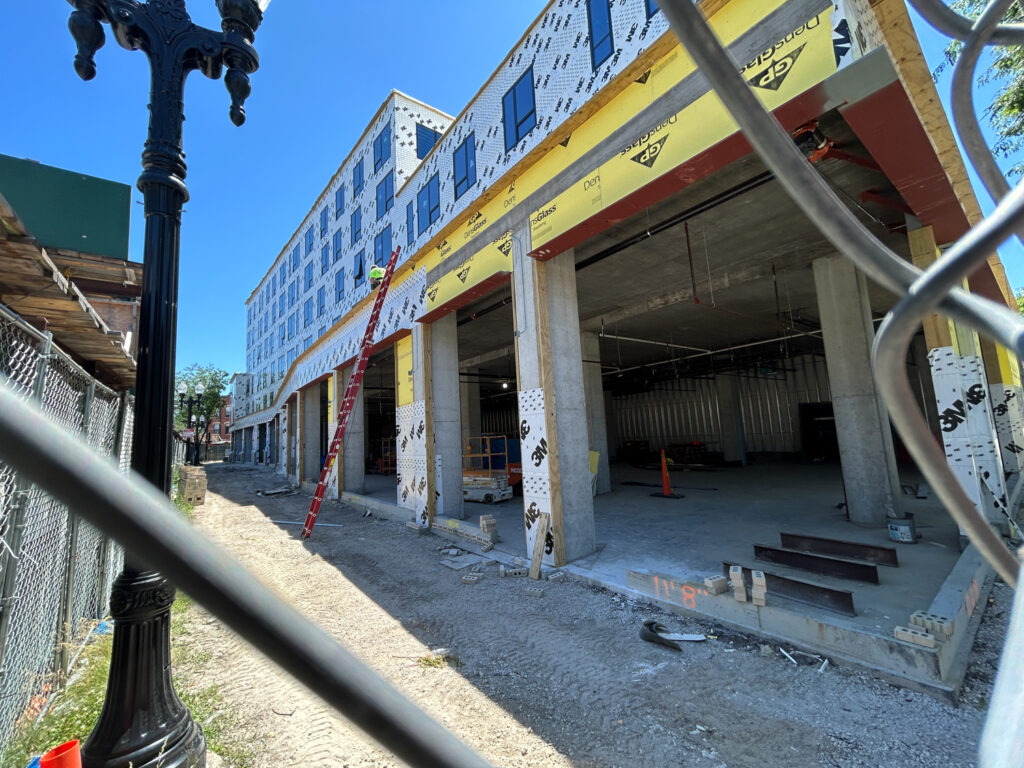 Windows are in at topped-out Roosevelt Square Phase 3B in Little Italy ...