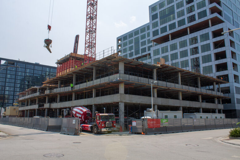 Phase Two tower crane permit issued as 220 North Ada reaches fourth ...
