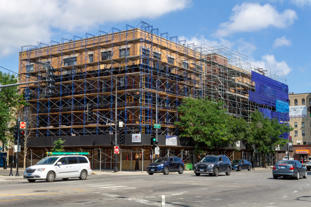 Scaffolding shrouds Western Avenue condo building as balcony work ...