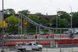 New Racine Blue Line station takes shape over the Eisenhower Expressway ...
