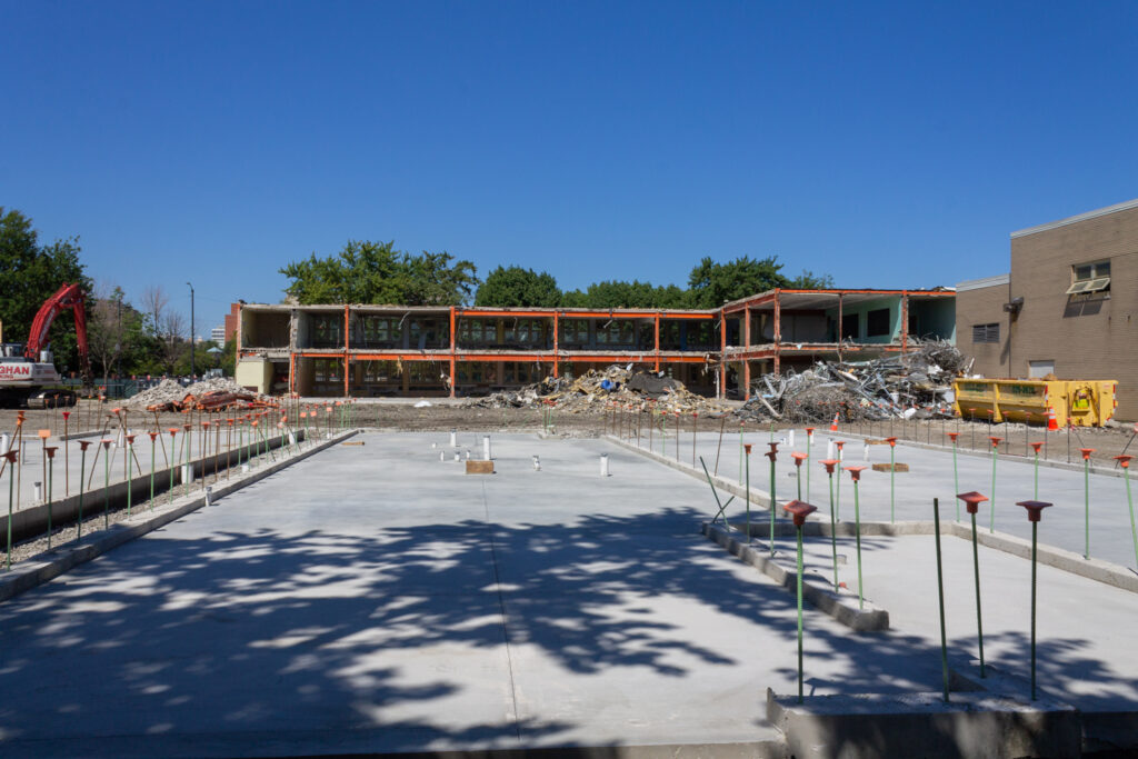 Demolition is underway of school buildings at 1310 South Ashland Avenue ...