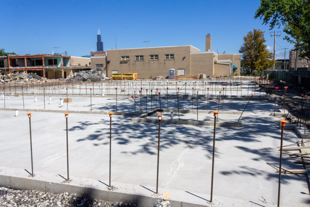 Demolition is underway of school buildings at 1310 South Ashland Avenue ...