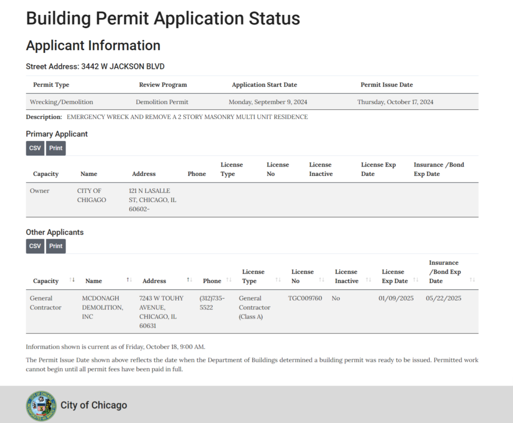 Emergency demolition permit issued for fire-damaged 3442 West Jackson ...