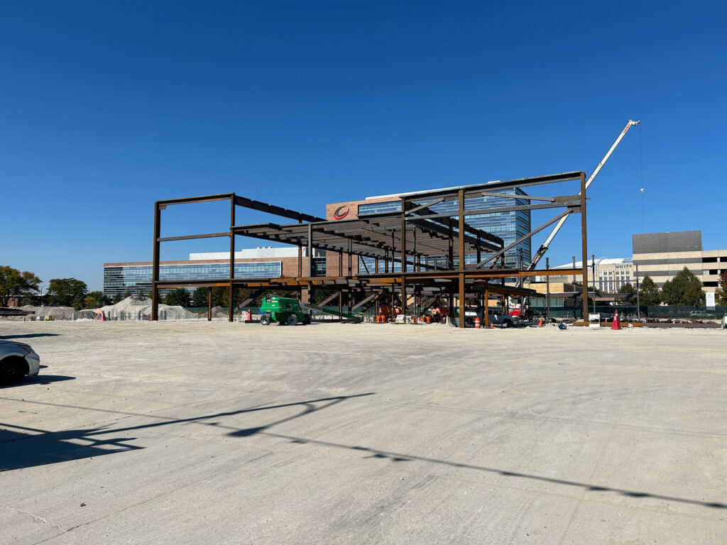 Structural steel takes form at Fifth Third Arena expansion on the Near West Side - Chicago YIMBY