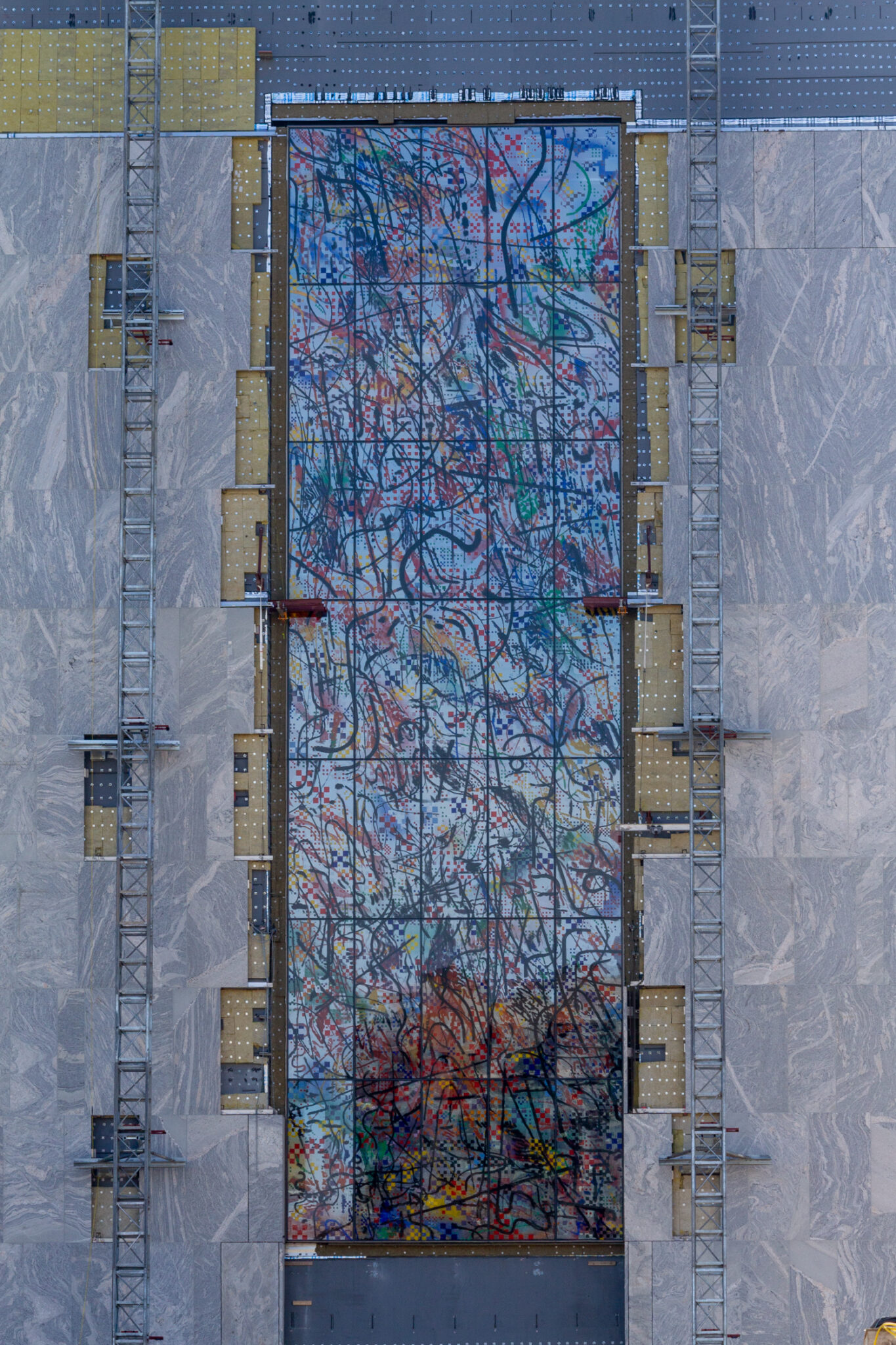 As Granite Cladding Continues, Glass Art Installation Highlights Obama ...