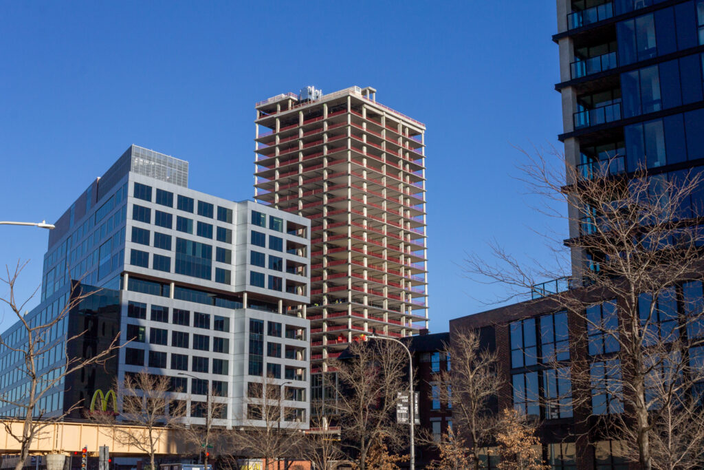 220 North Ada takes Down Another Tower Crane, As Glass Continues To ...