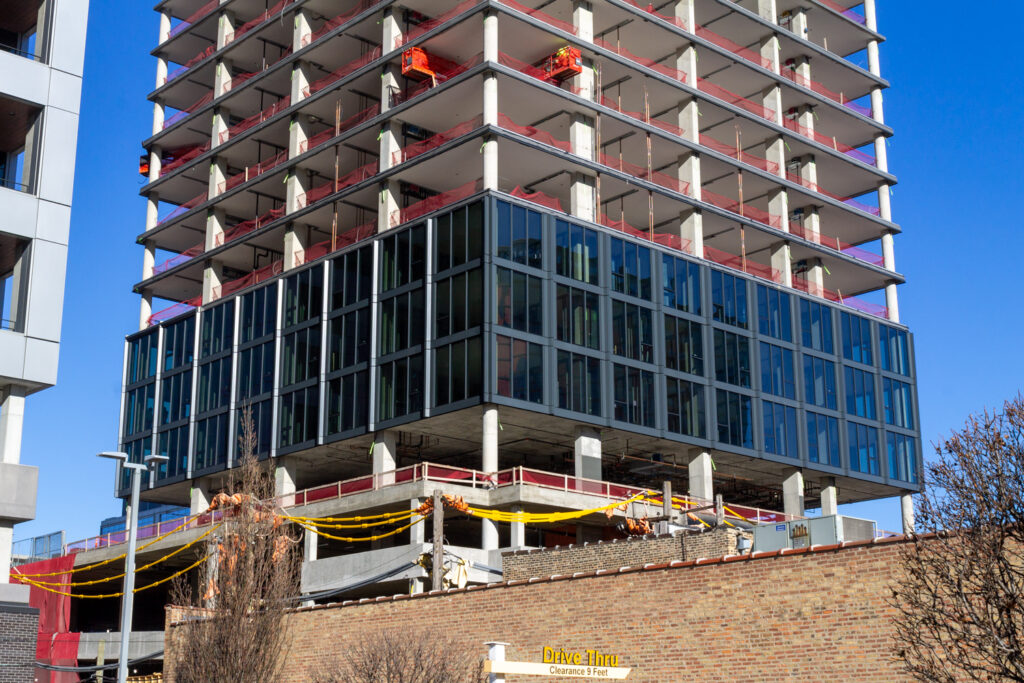 220 North Ada takes Down Another Tower Crane, As Glass Continues To ...