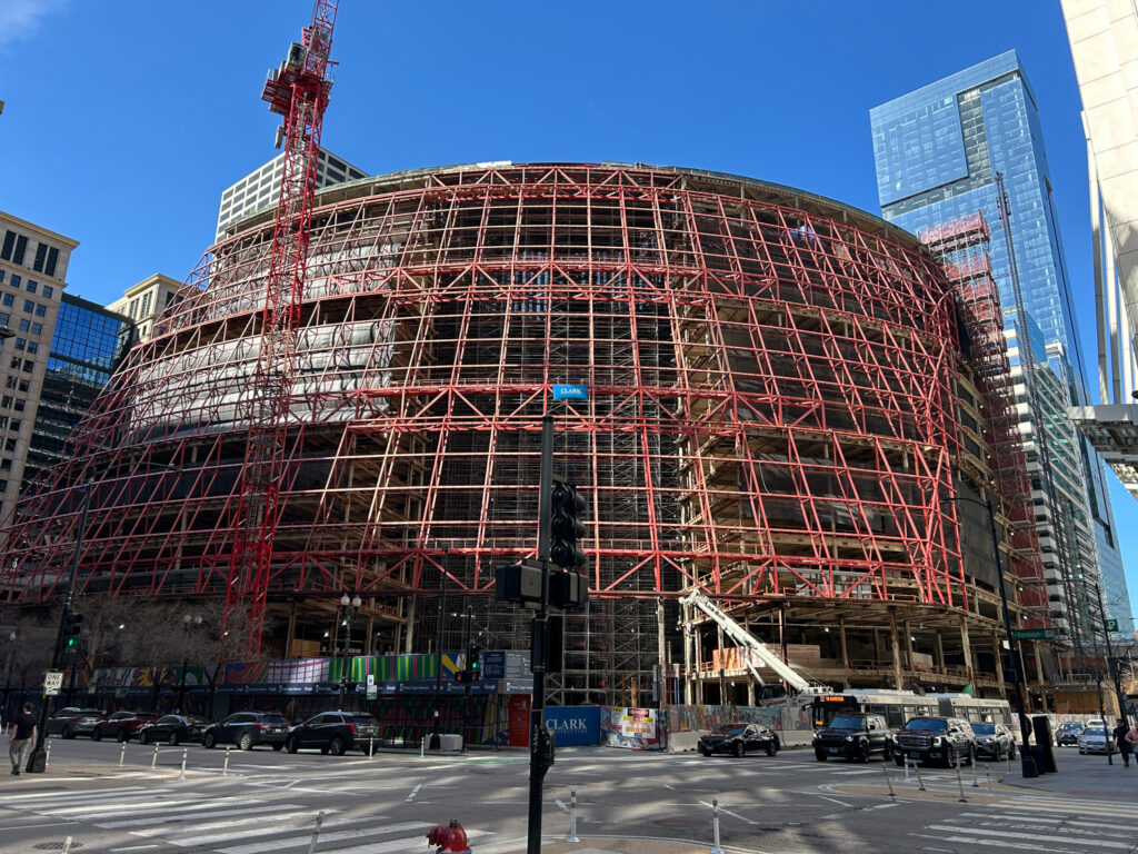 First Row Of New Glass Works Its Way Around The Thompson Center ...