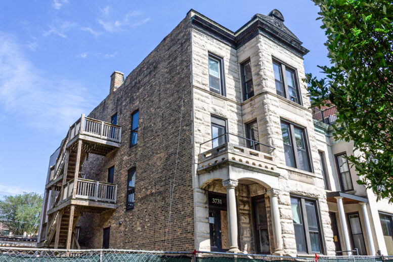 Vintage Sheffield Avenue Greystone Shows Off Brick-Clad Addition In ...